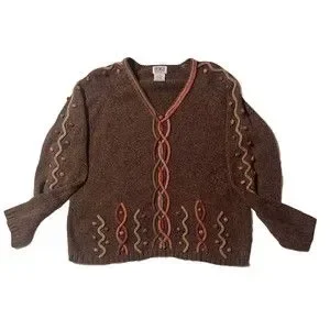 PBJ Sport | Sweaters | Vintage 9s Pbj Sport Womens Brown Vneck Sweater ...
